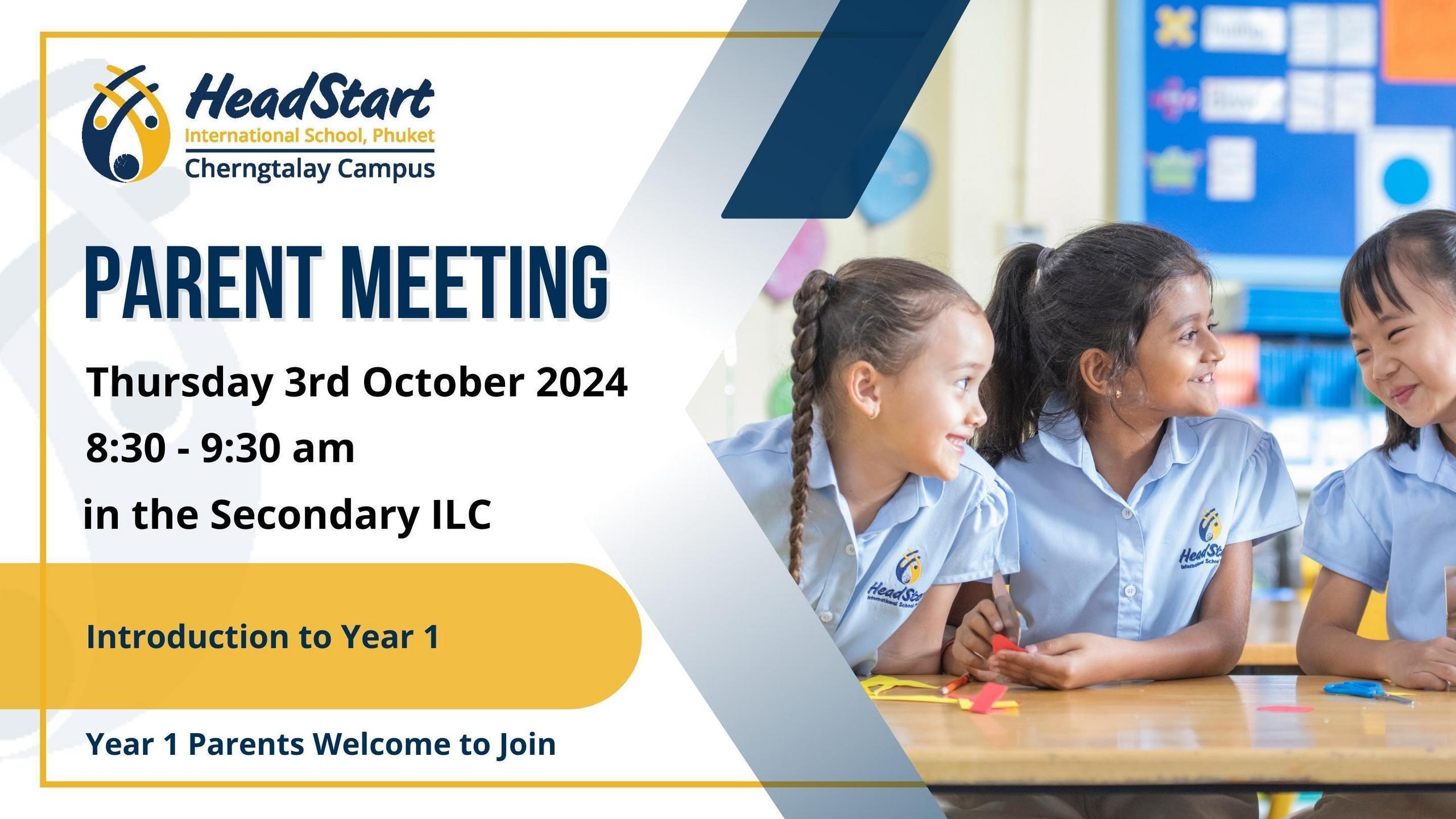 Parent Meeting: Introduction to Year 1 2024 | HeadStart International ...