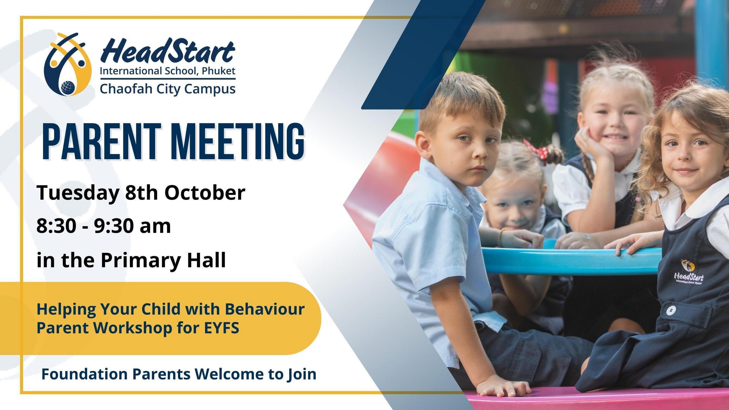 Parent Meeting: Helping your Child with Behaviour in EYFS 2024 ...
